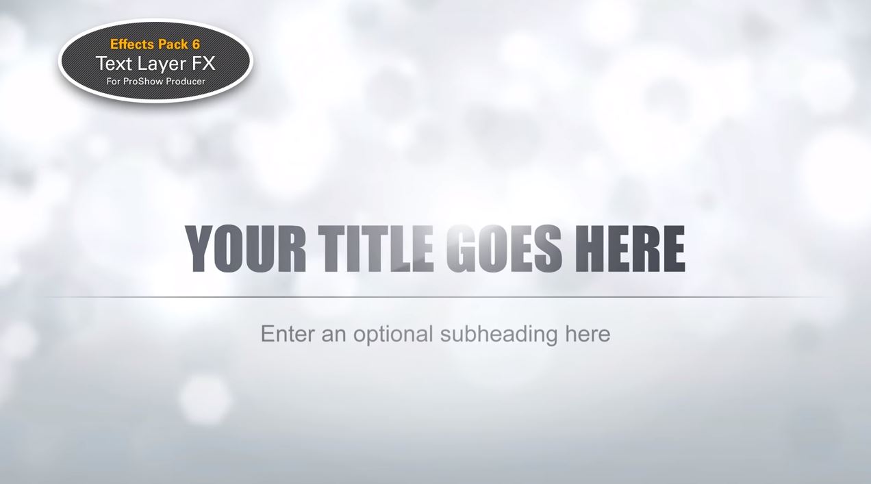 Pack d'Effets pour ProShow