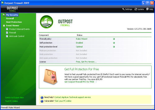 Download Agnitum Outpost Firewall Free