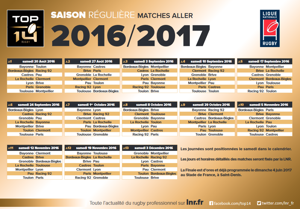 Download Calendrier Top 14 saison 2016-2017
