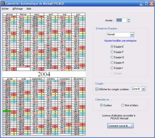 Download Calendrier Automatique