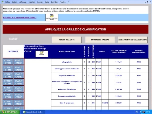 Grille de classification SYNTEC