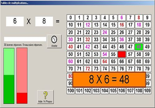 Table de multiplication a imprimer en grand