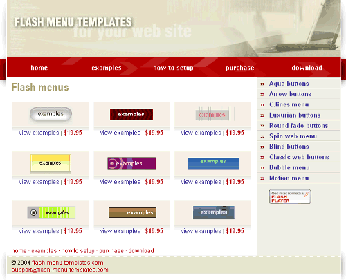 Flash Menu Templates