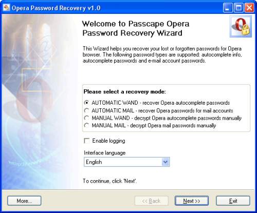 Opera Password Recovery