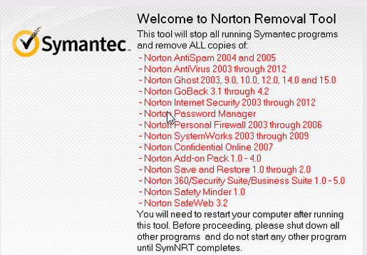 Download Norton Removal Tool