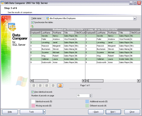 Download EMS Data Comparer 2007 for SQL Server