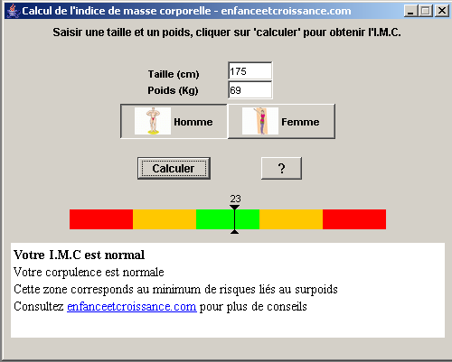 Calculette IMC Enfants