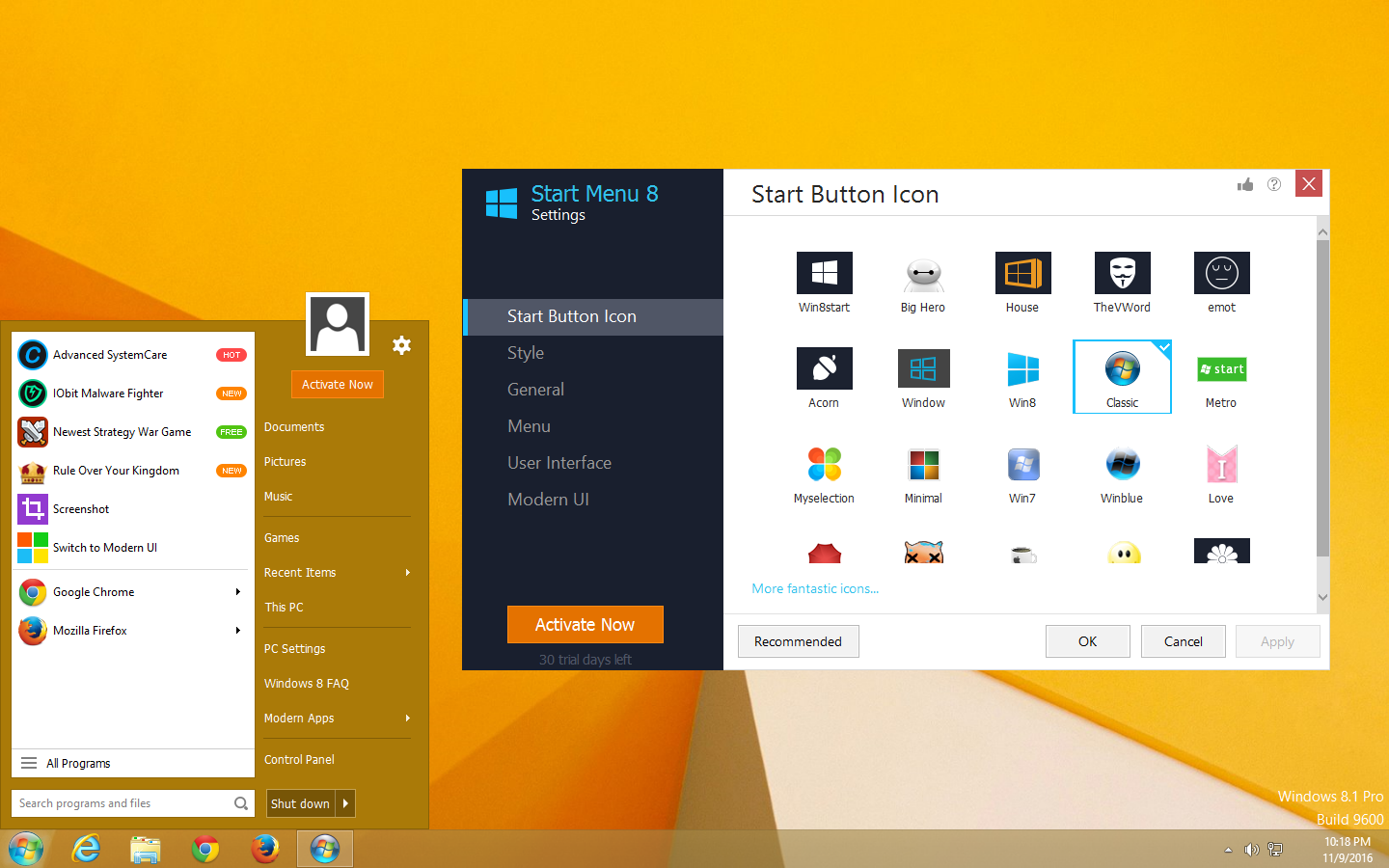 Download Start Menu 8 pour Windows