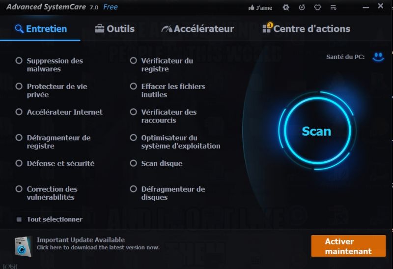 Test: Iobit Advanced SystemCare 7 free - Logitheque English