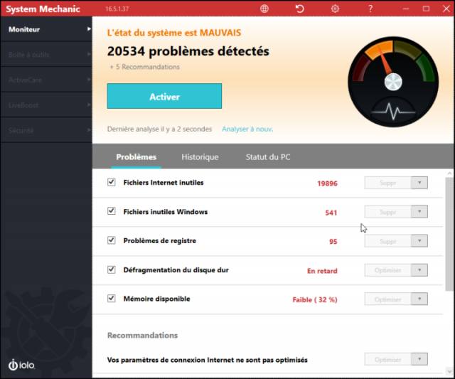 System Mechanic Standard 16.5: una convincente utilidad de optimización ...