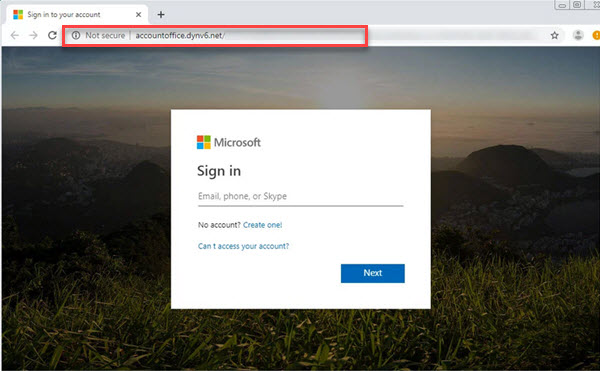 A phishing campaign reports unusual activity on your Microsoft account