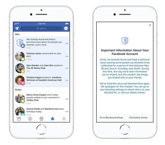 Your contacts blocked on Facebook are not really blocked ...