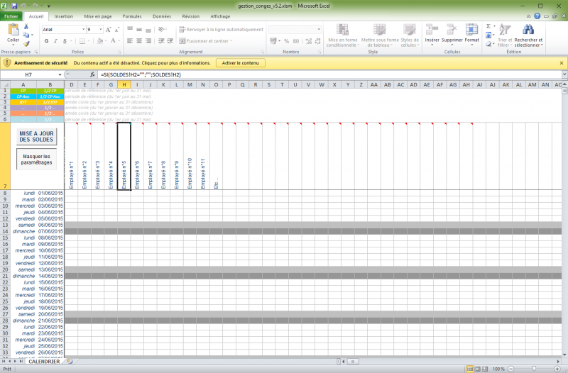 Télécharger Tableau Gestion Congés pour Windows | Freeware