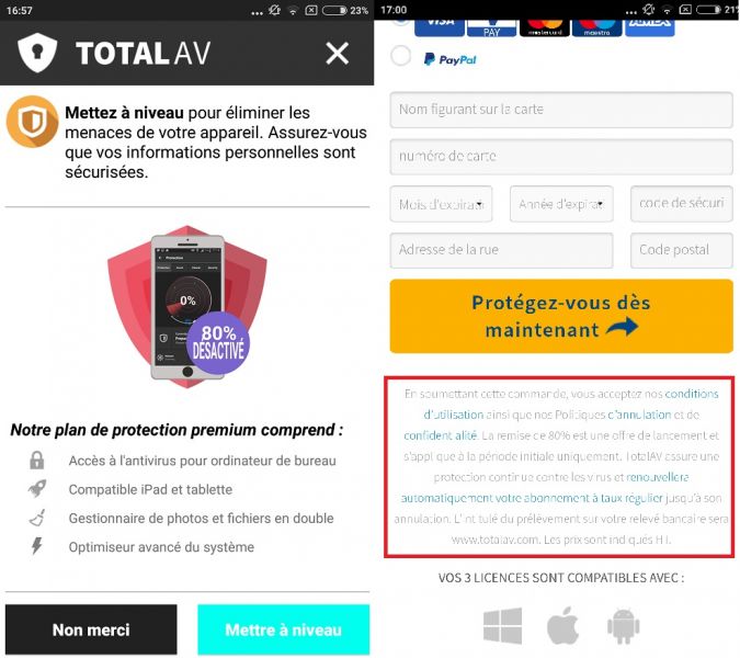 Total AV verwendet seine fragwürdigen Methoden auch auf Android und iOS ...